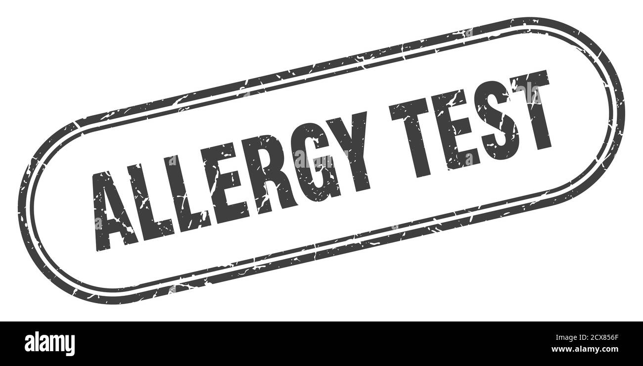 allergy test stamp. rounded grunge sign on white background Stock ...