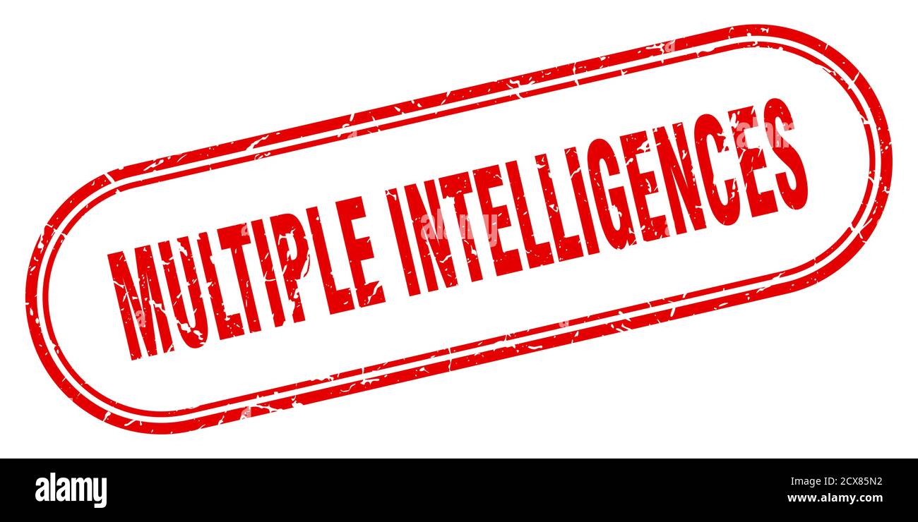 multiple intelligences stamp. rounded grunge sign on white background ...