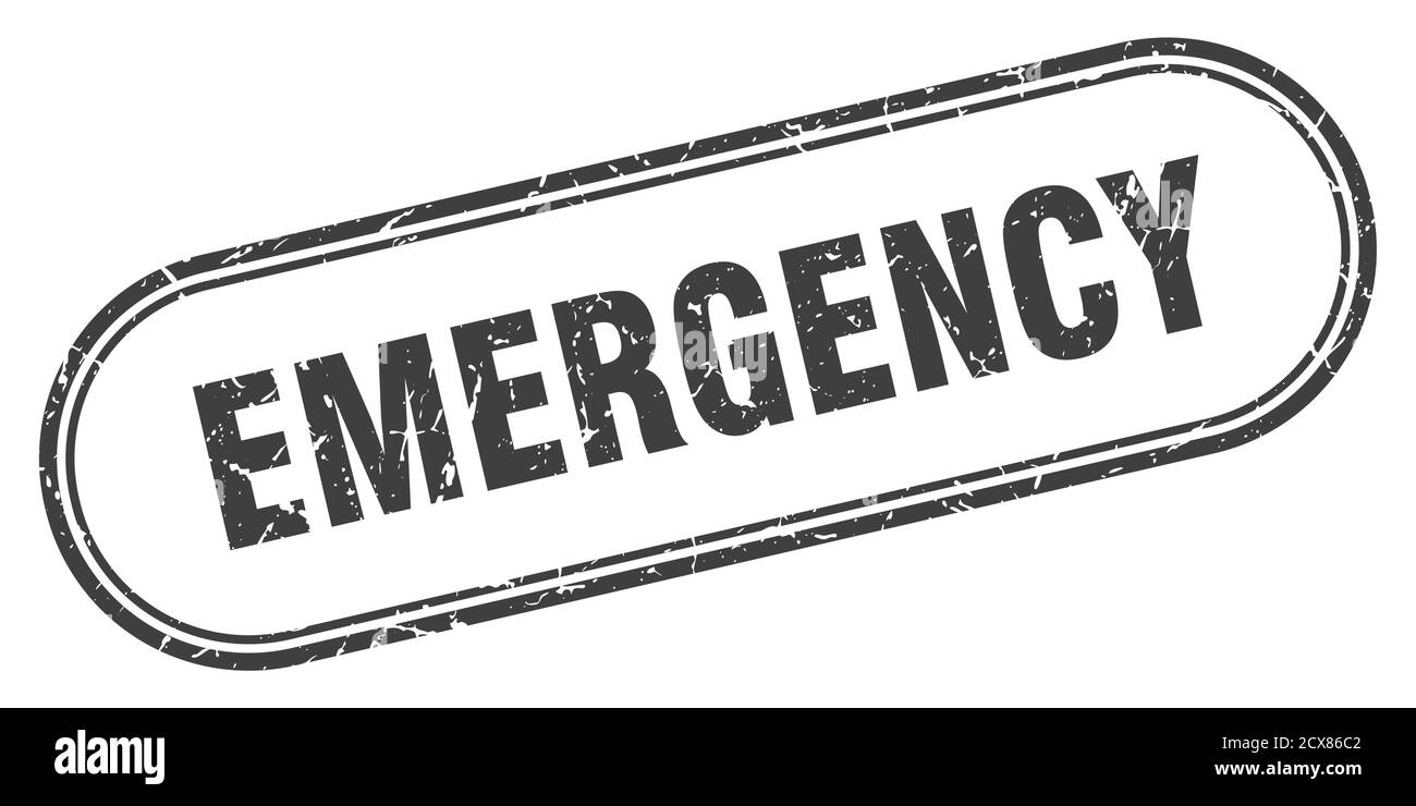 emergency stamp. rounded grunge sign on white background Stock Vector ...