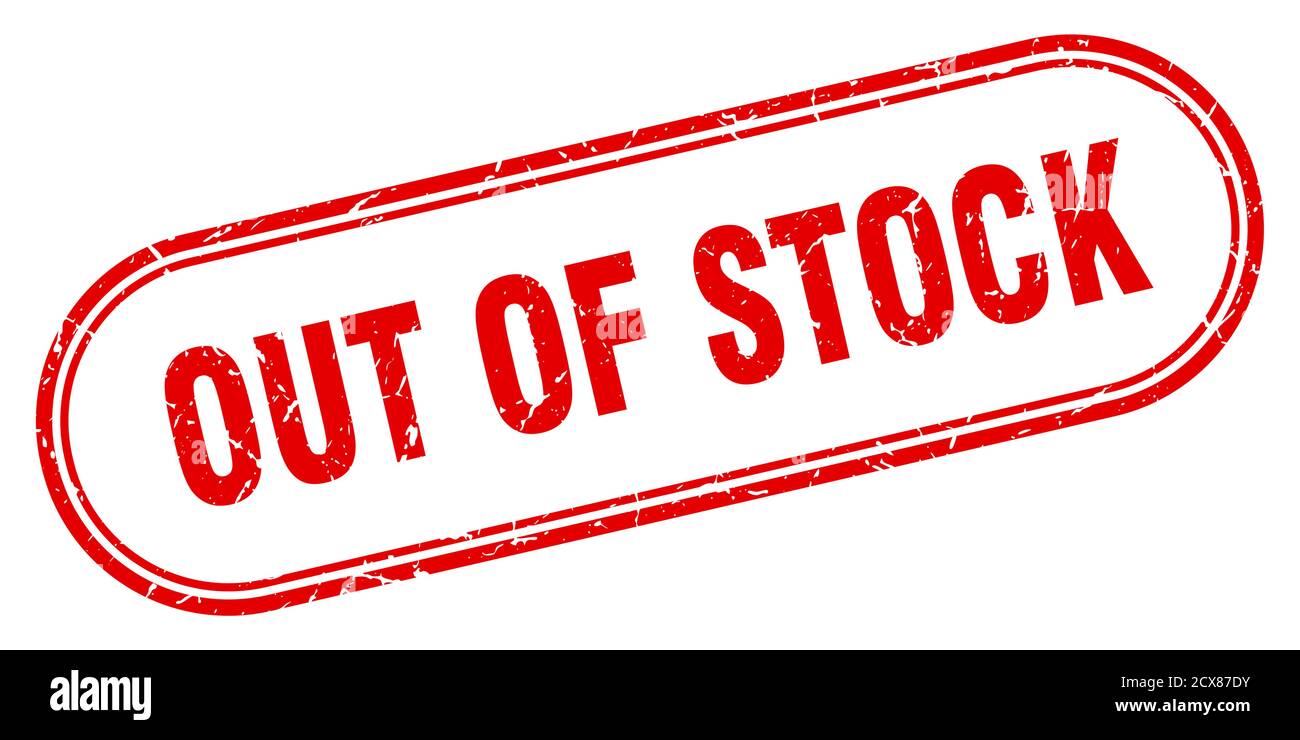 out of stock stamp. rounded grunge sign on white background Stock ...