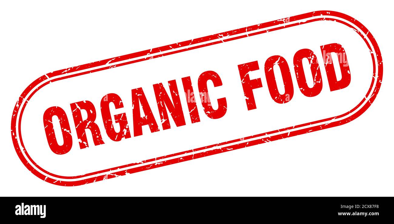 organic food stamp. rounded grunge sign on white background Stock ...