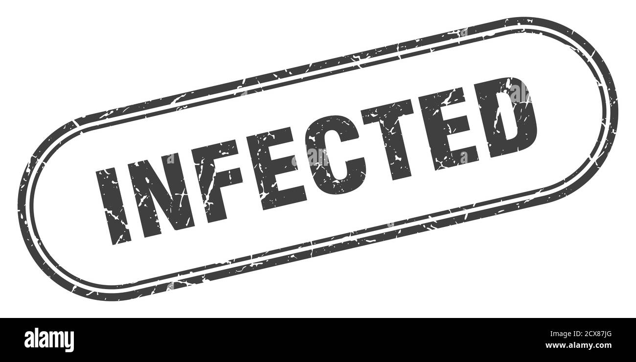 infected stamp. rounded grunge sign on white background Stock Vector ...