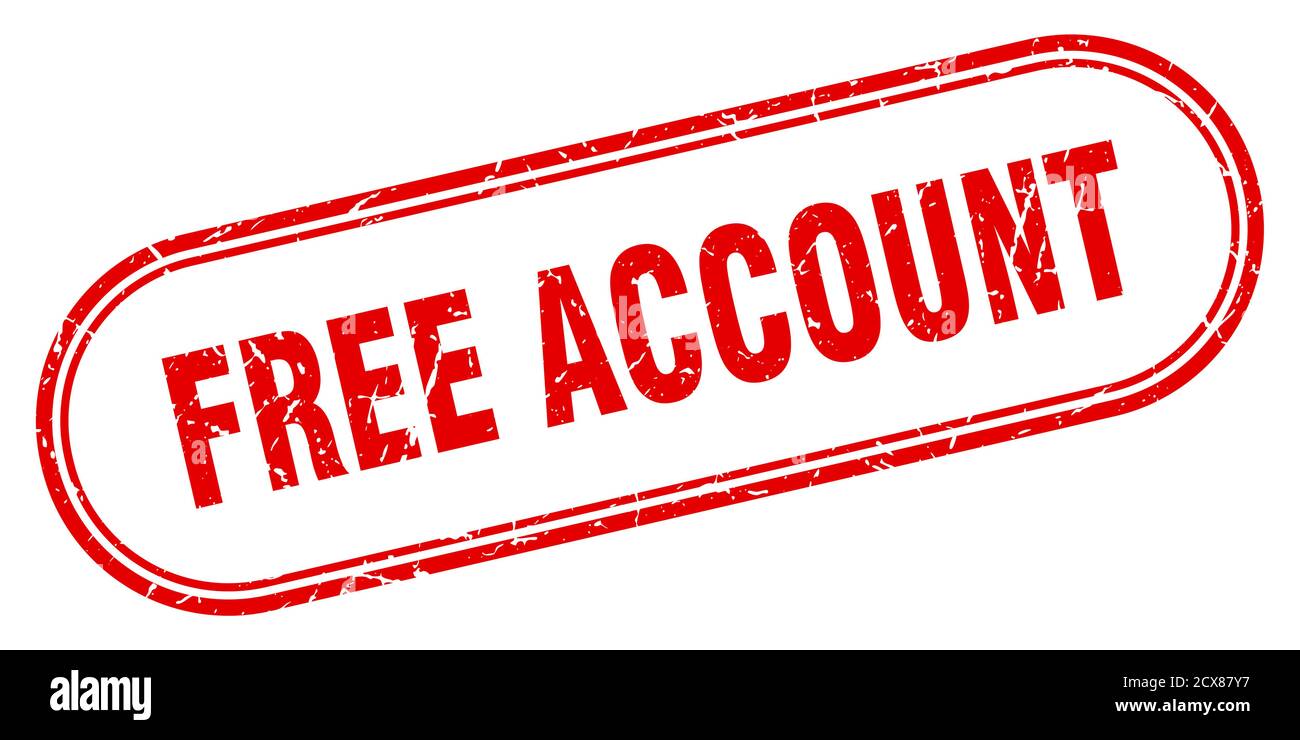 free account stamp. rounded grunge sign on white background Stock ...