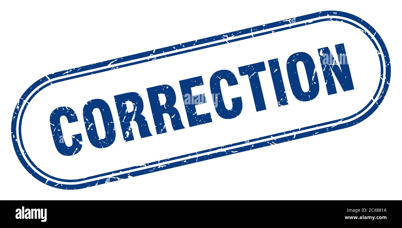 correction stamp. rounded grunge sign on white background Stock Vector ...