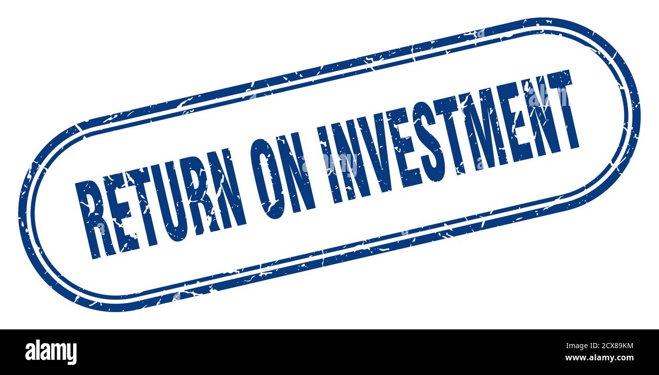 return on investment stamp. rounded grunge sign on white background ...