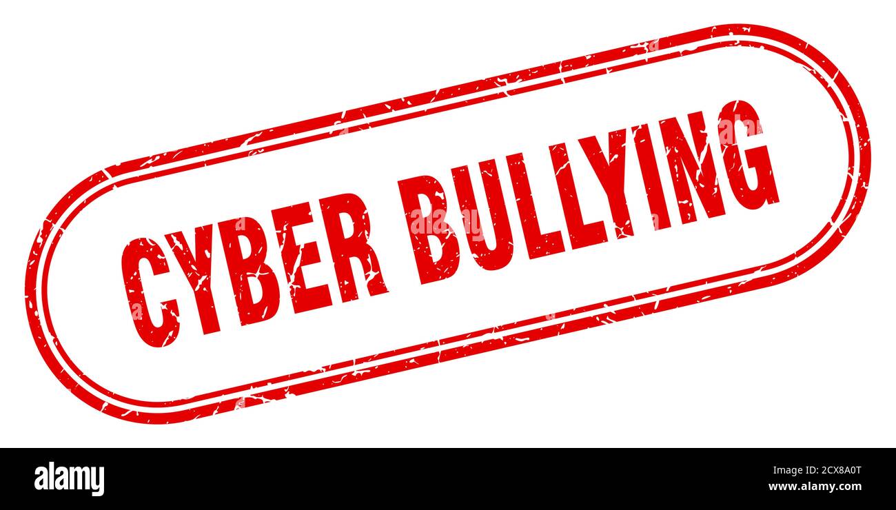 cyber bullying stamp. rounded grunge sign on white background Stock ...