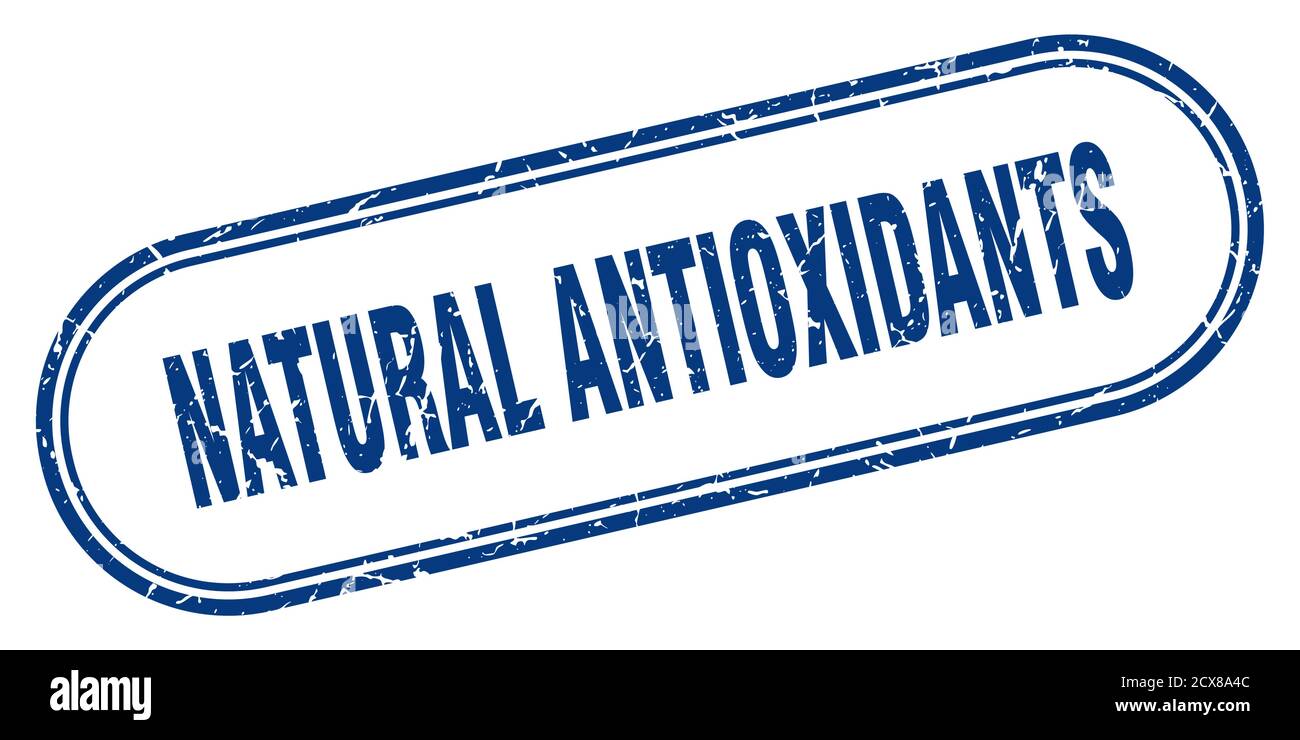 natural antioxidants stamp. rounded grunge sign on white background ...