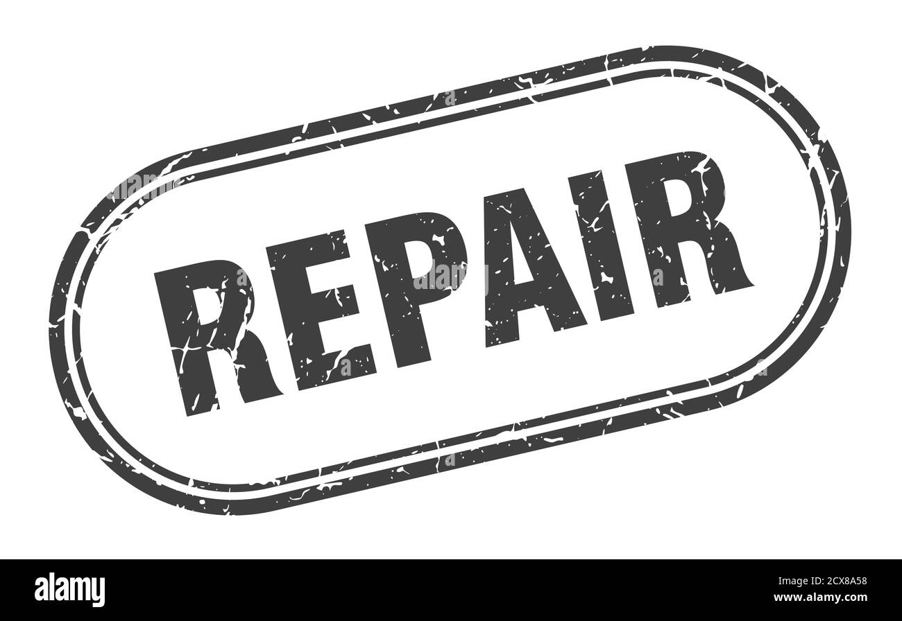 repair stamp. rounded grunge sign on white background Stock Vector ...