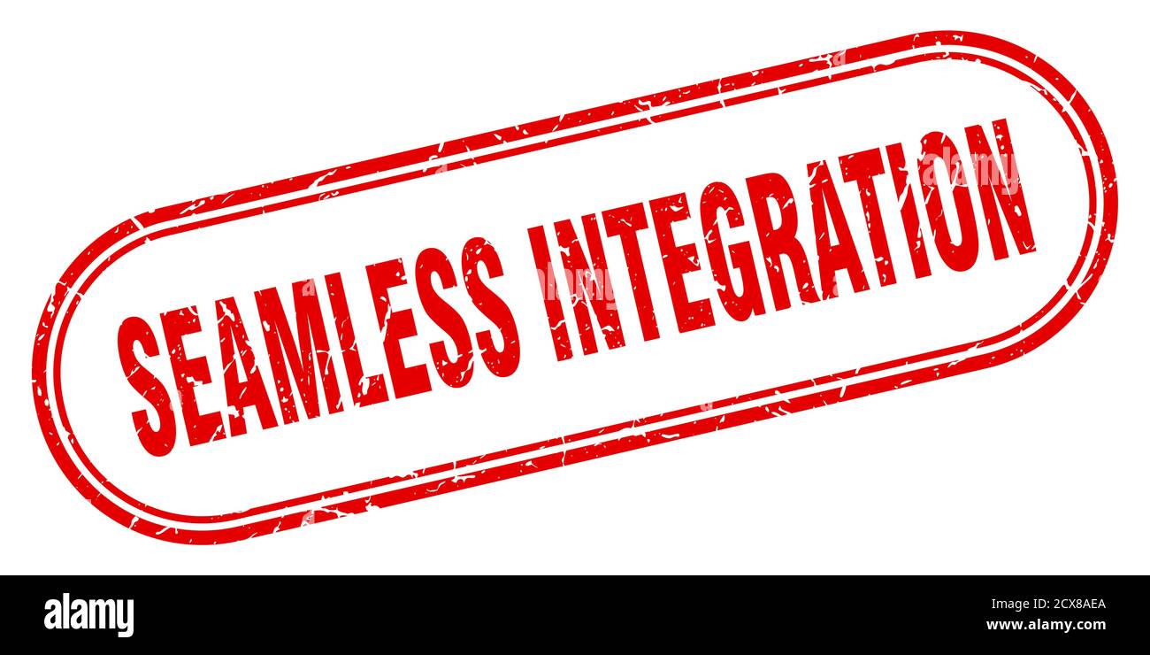 seamless integration stamp. rounded grunge sign on white background ...