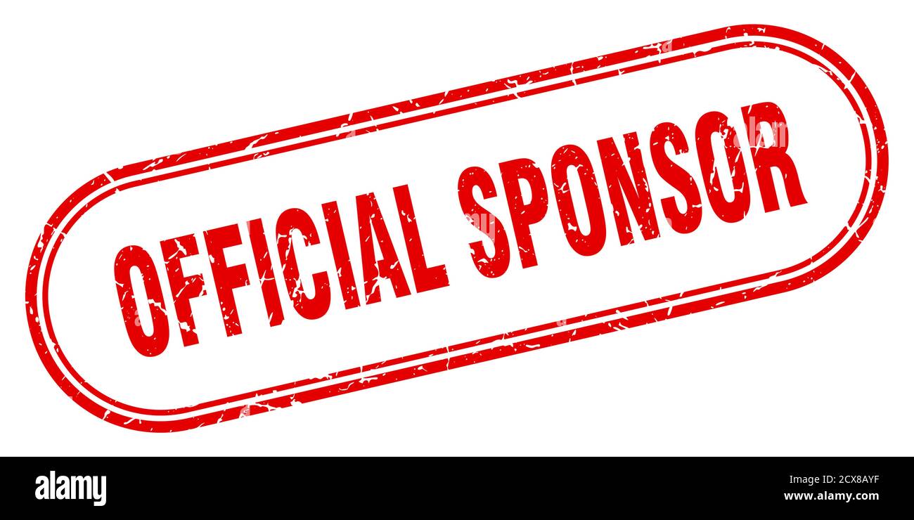 official sponsor stamp. rounded grunge sign on white background Stock ...