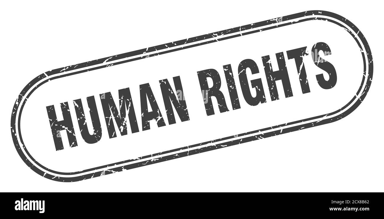human rights stamp. rounded grunge sign on white background Stock ...