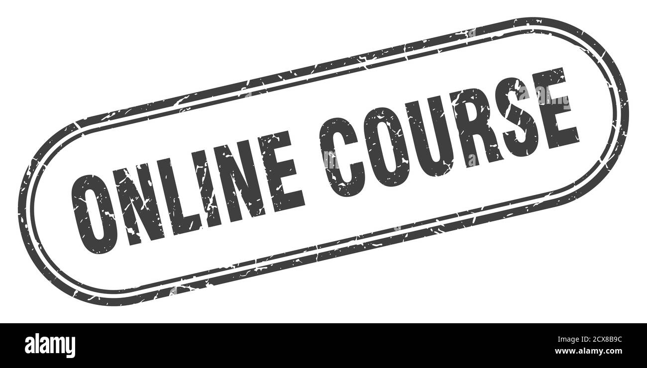 online course stamp. rounded grunge sign on white background Stock ...