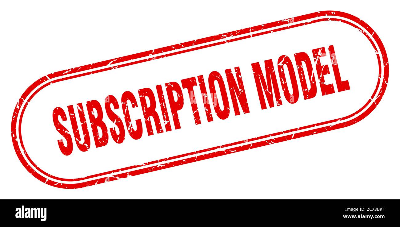 subscription model stamp. rounded grunge sign on white background Stock ...
