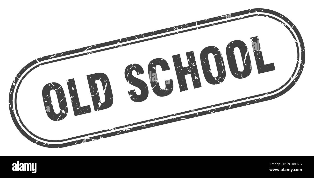 old school stamp. rounded grunge sign on white background Stock Vector ...