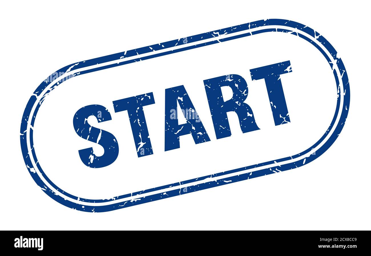 start stamp. rounded grunge sign on white background Stock Vector Image ...