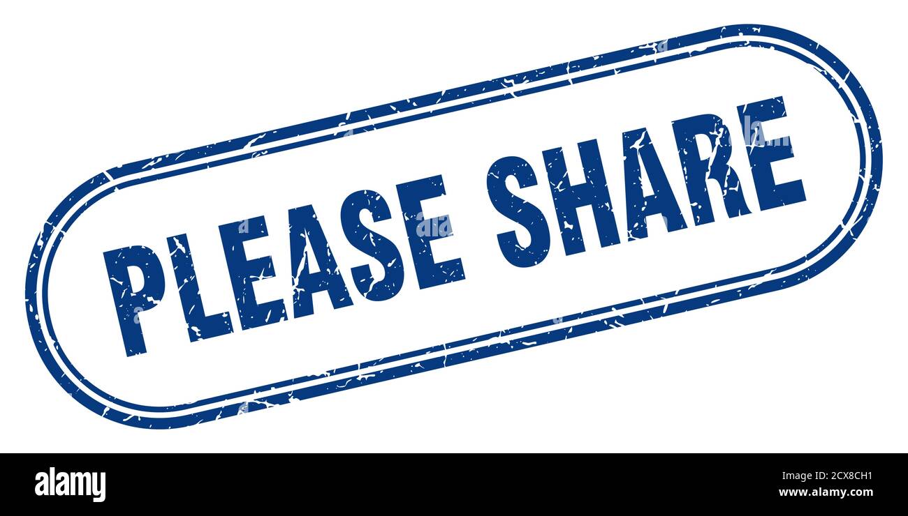 please share stamp. rounded grunge sign on white background Stock ...