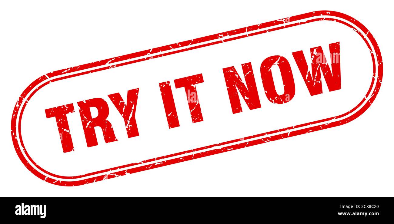 try it now stamp. rounded grunge sign on white background Stock Vector ...