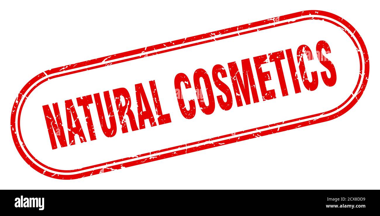 natural cosmetics stamp. rounded grunge sign on white background Stock ...