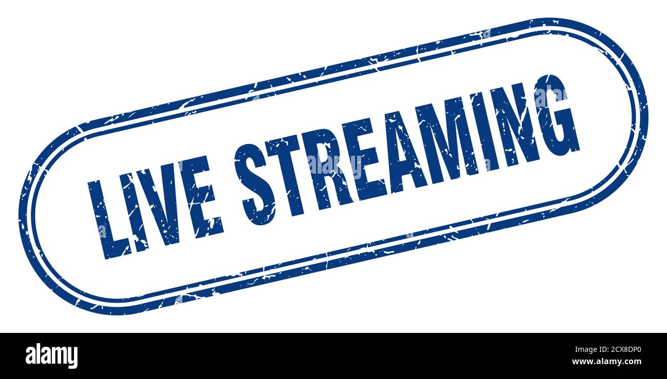 live streaming stamp. rounded grunge sign on white background Stock ...
