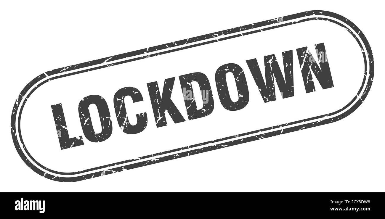 lockdown stamp. rounded grunge sign on white background Stock Vector ...