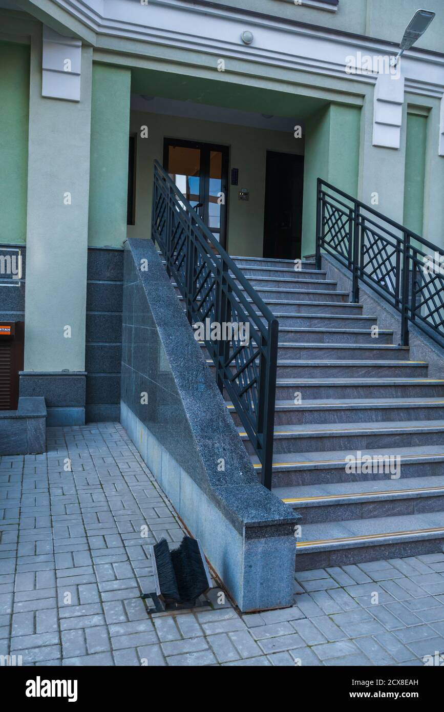 A shoe-cleaning device on the street Stock Photo - Alamy