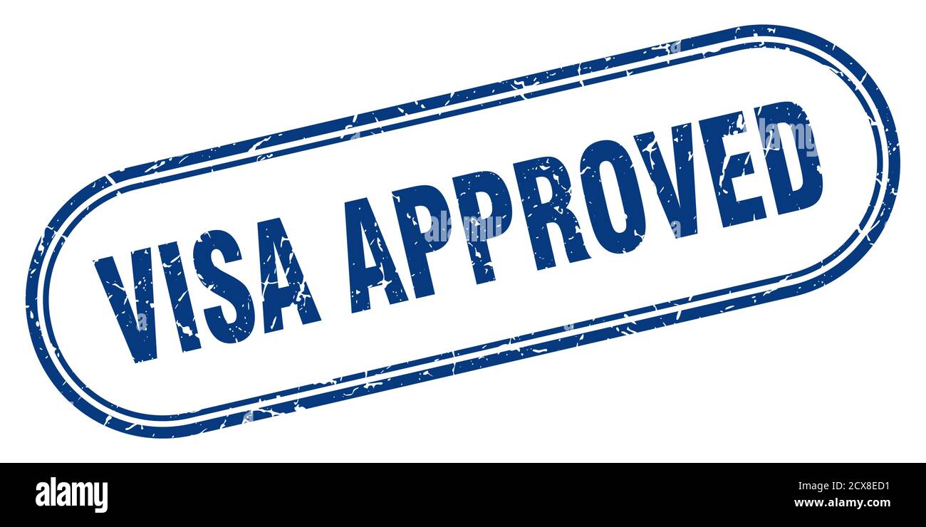 visa approved stamp. rounded grunge sign on white background Stock ...