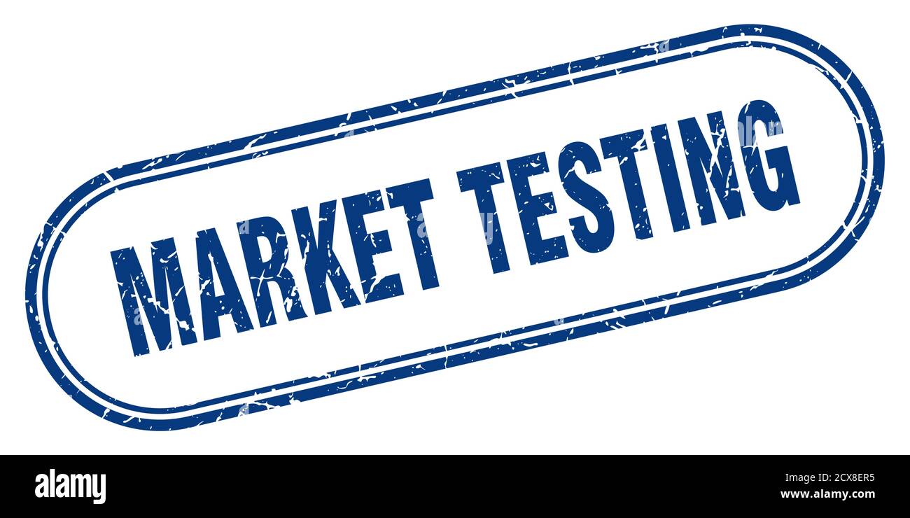 market testing stamp. rounded grunge sign on white background Stock ...