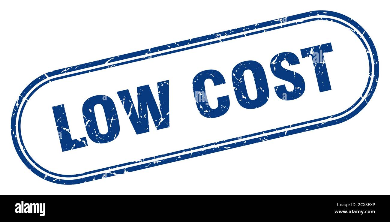 low cost stamp. rounded grunge sign on white background Stock Vector ...