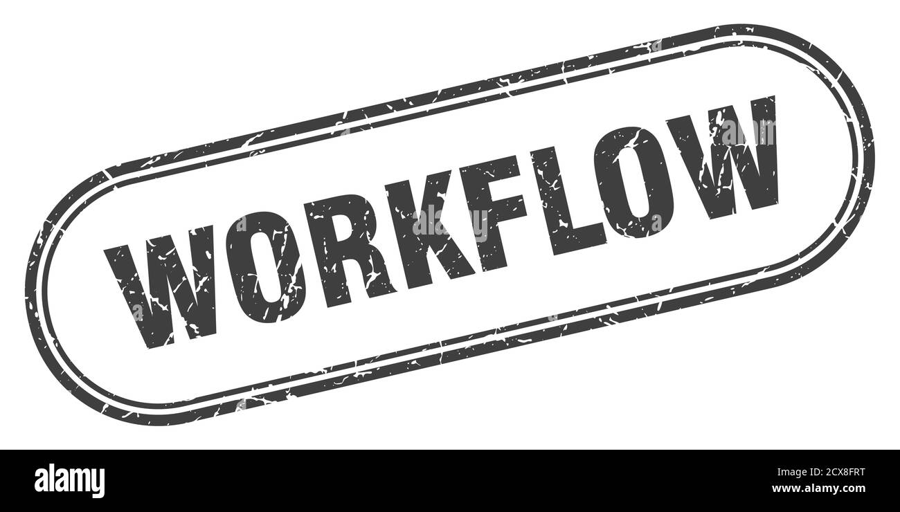 workflow stamp. rounded grunge sign on white background Stock Vector ...