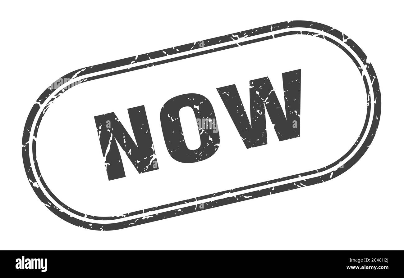 now stamp. rounded grunge sign on white background Stock Vector Image ...
