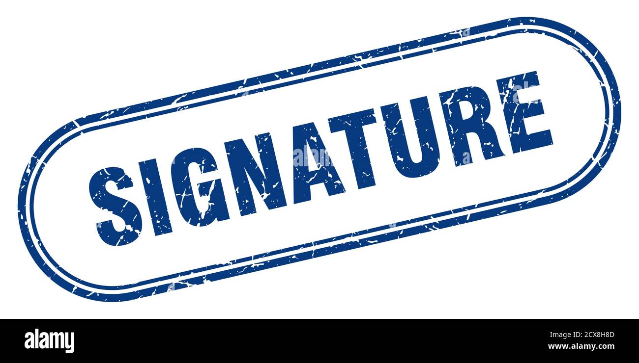 signature stamp. rounded grunge sign on white background Stock Vector ...