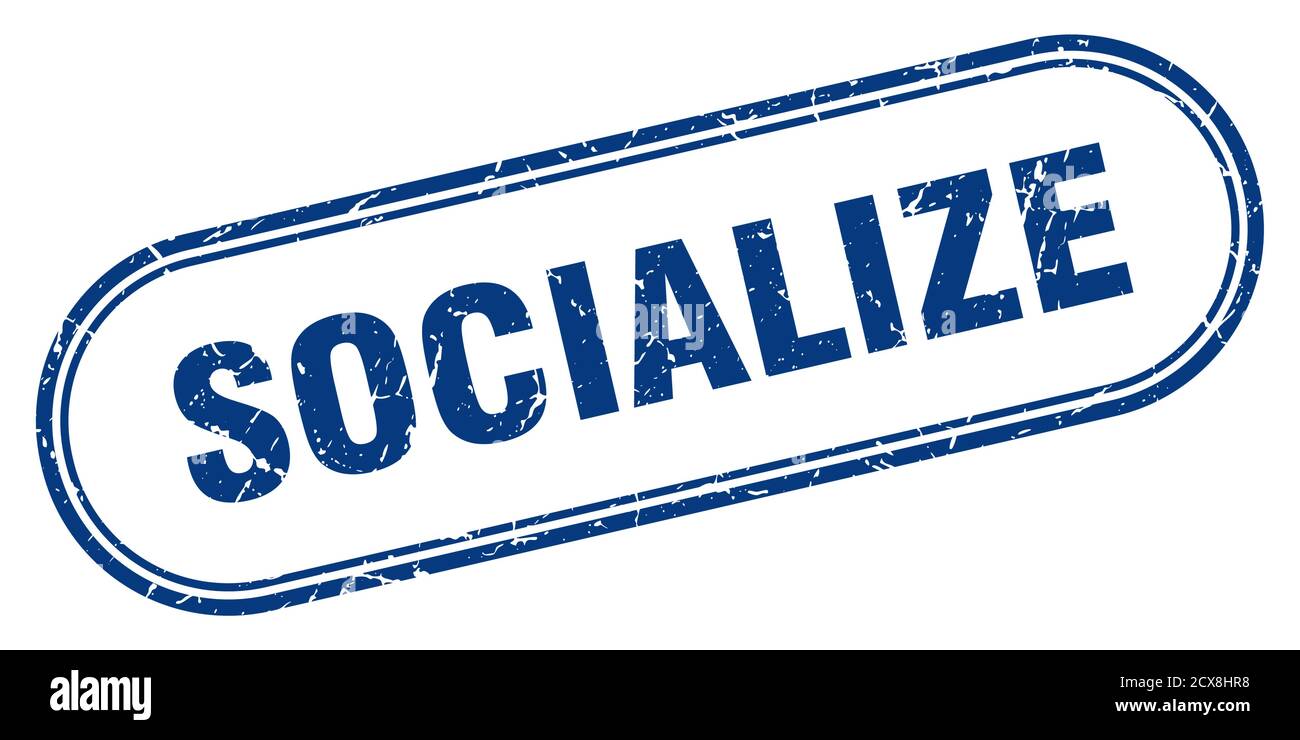 socialize stamp. rounded grunge sign on white background Stock Vector ...