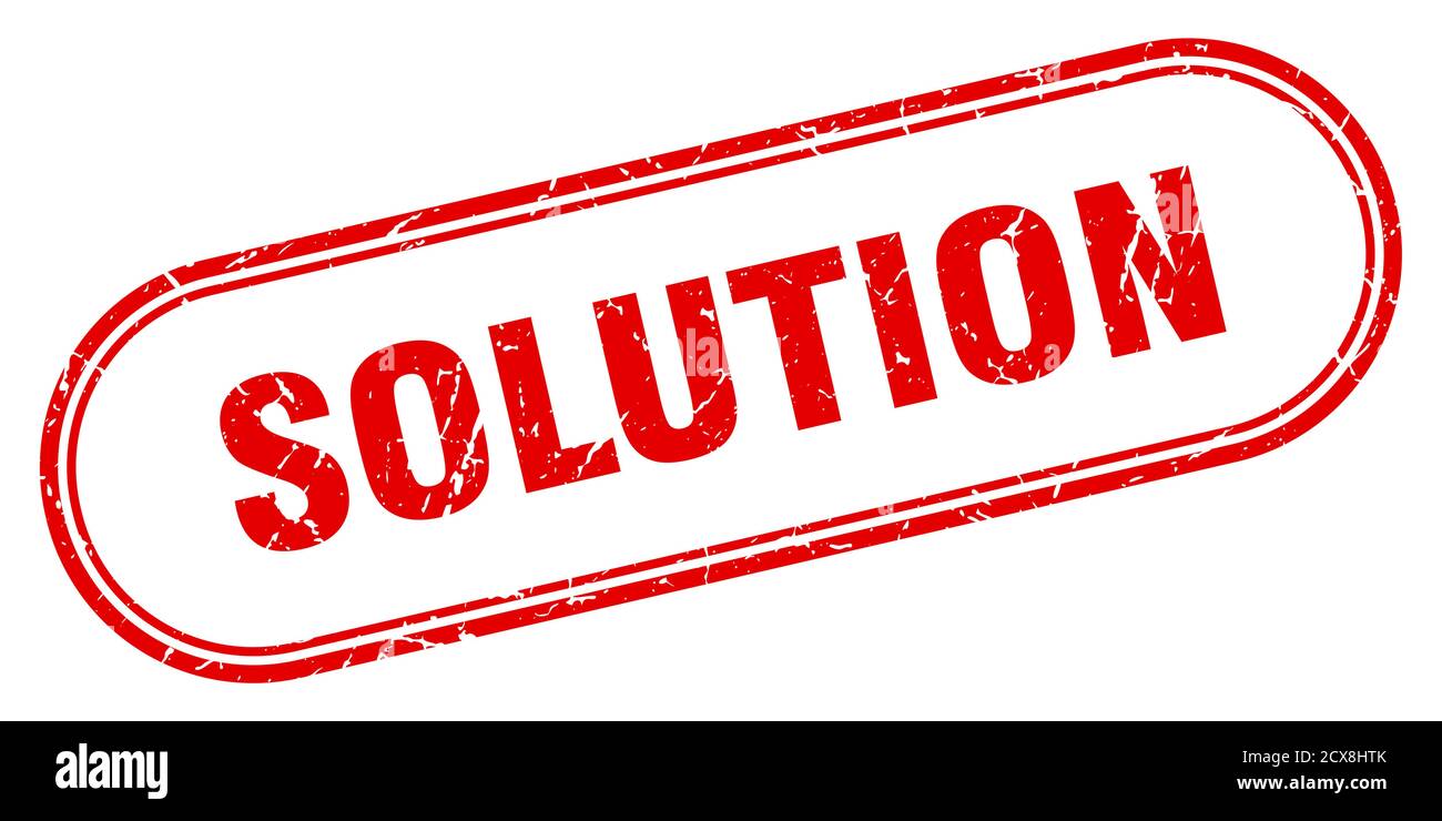 solution stamp. rounded grunge sign on white background Stock Vector ...