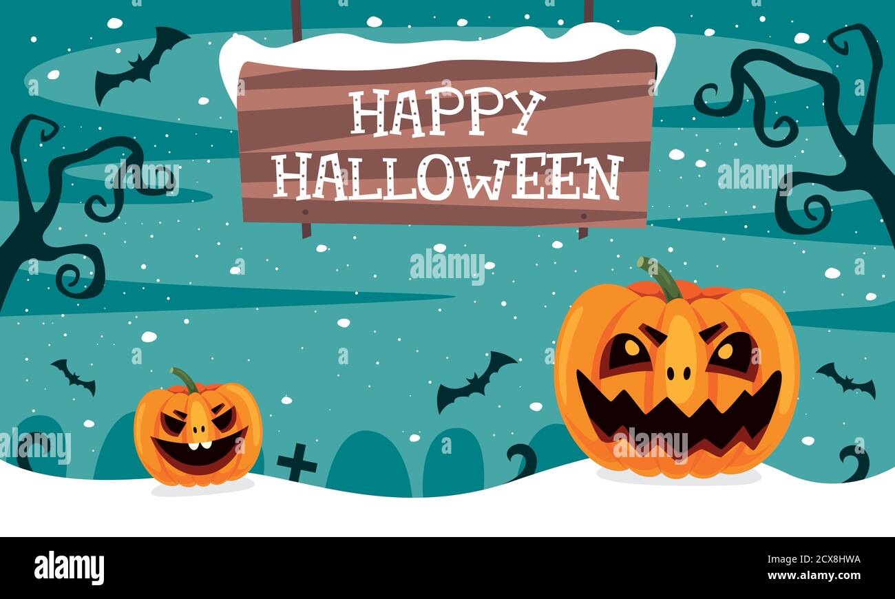 Halloween Design With Cartoon Character Stock Vector Image & Art - Alamy
