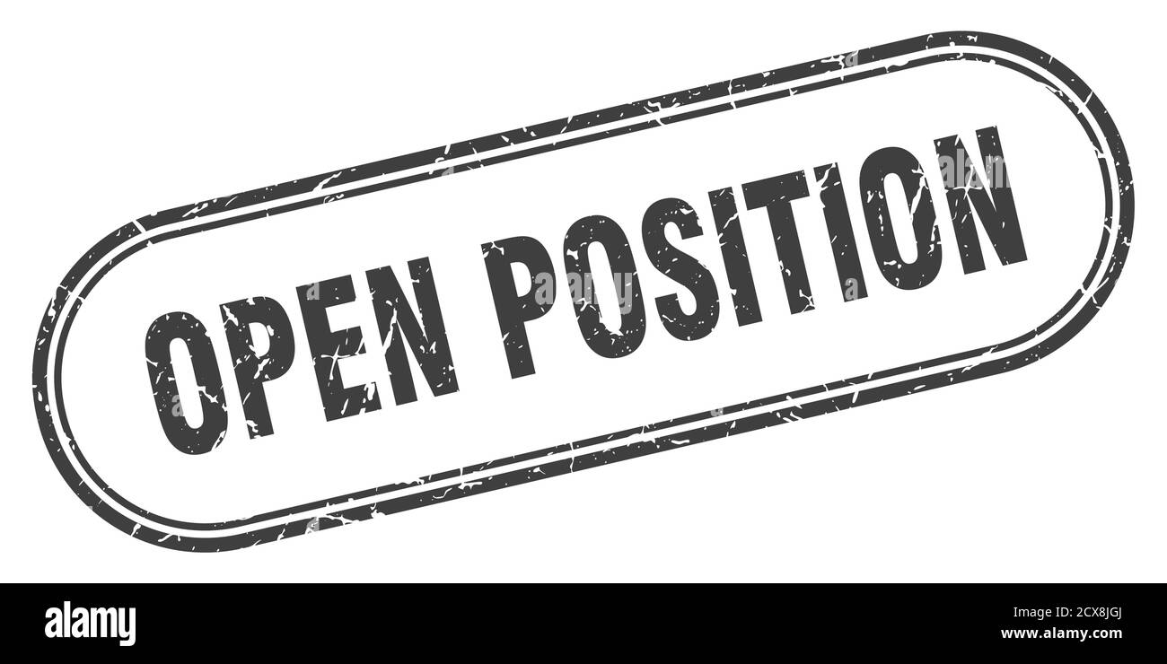 open position stamp. rounded grunge sign on white background Stock ...