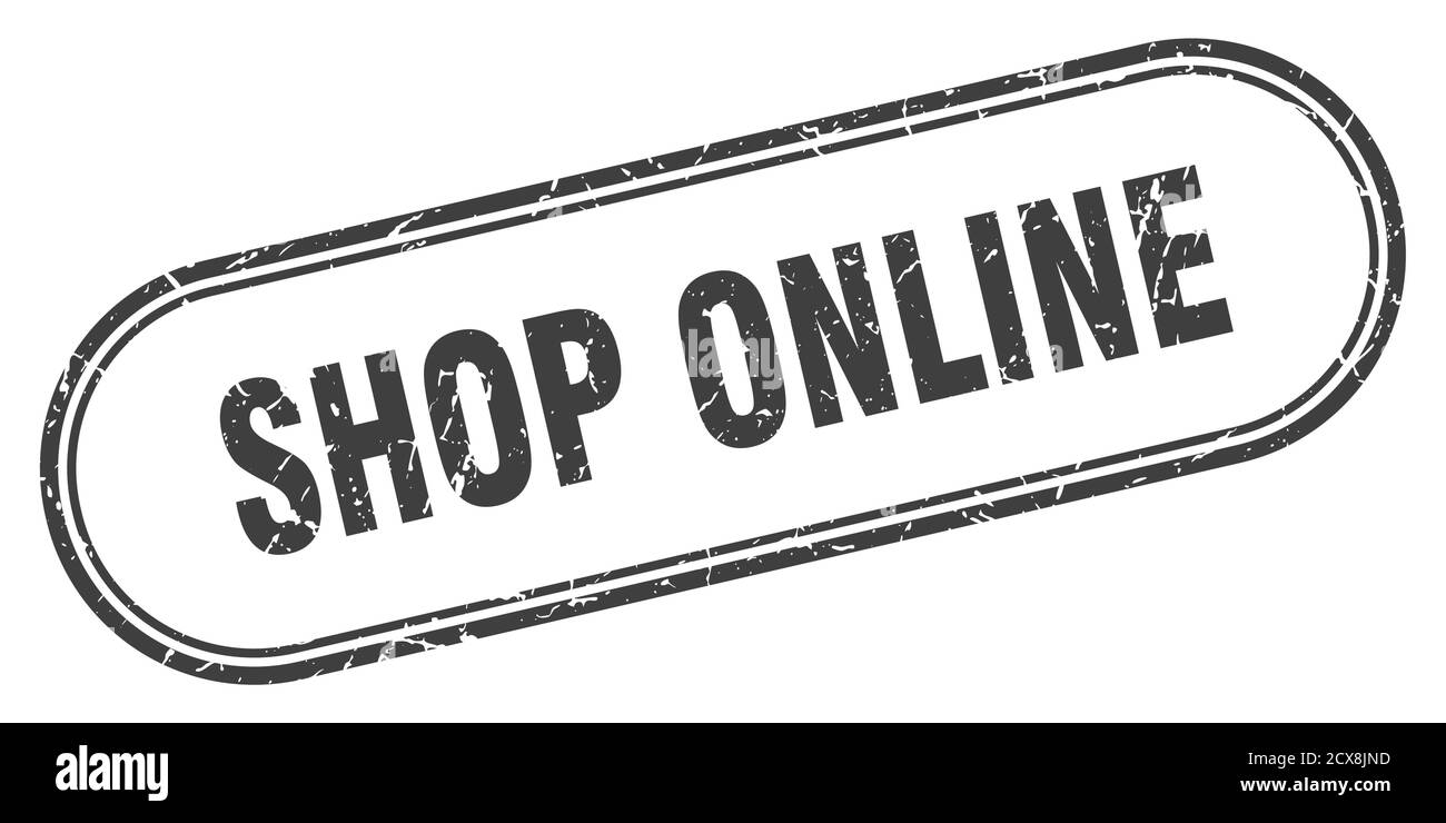 shop online stamp. rounded grunge sign on white background Stock Vector ...