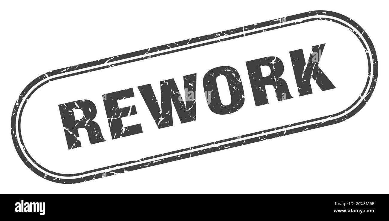 rework stamp. rounded grunge sign on white background Stock Vector ...