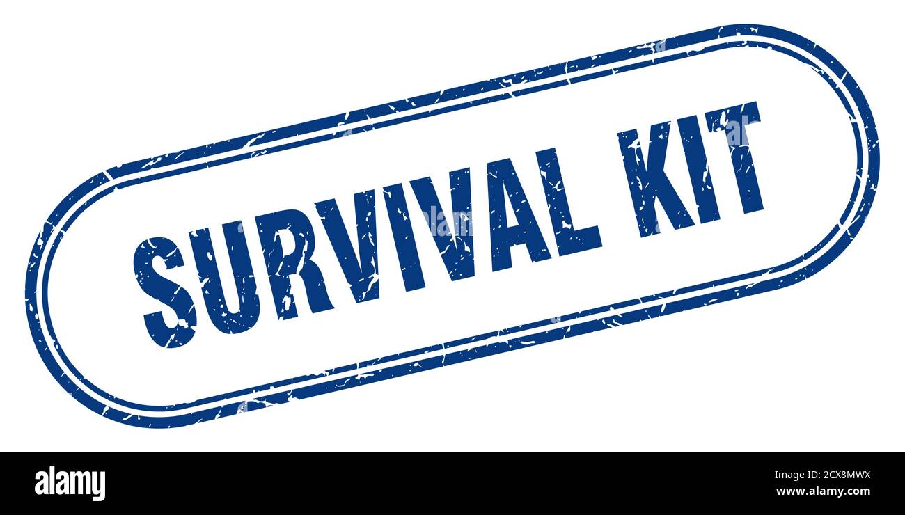 survival kit stamp. rounded grunge sign on white background Stock ...