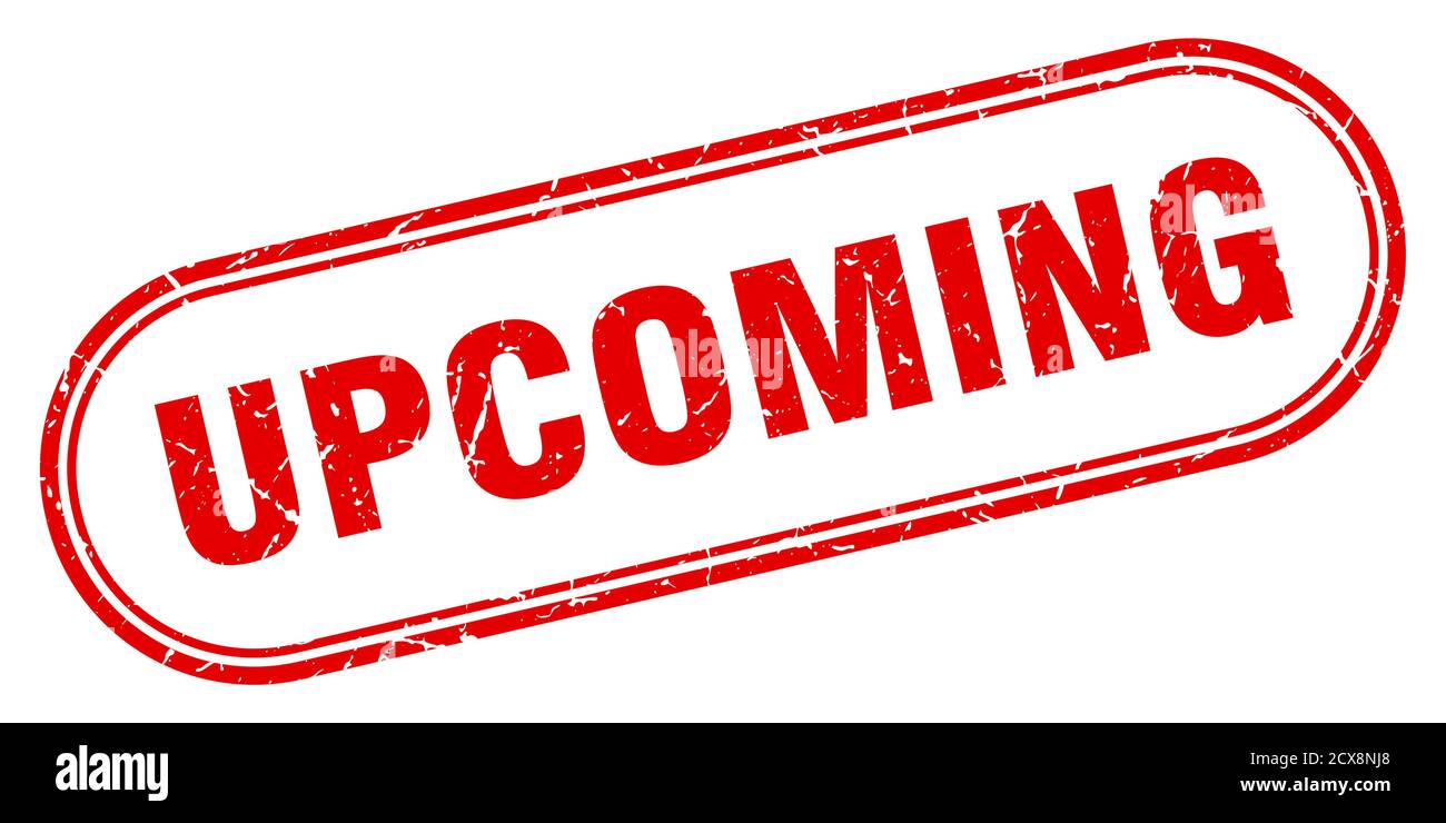 upcoming stamp. rounded grunge sign on white background Stock Vector ...