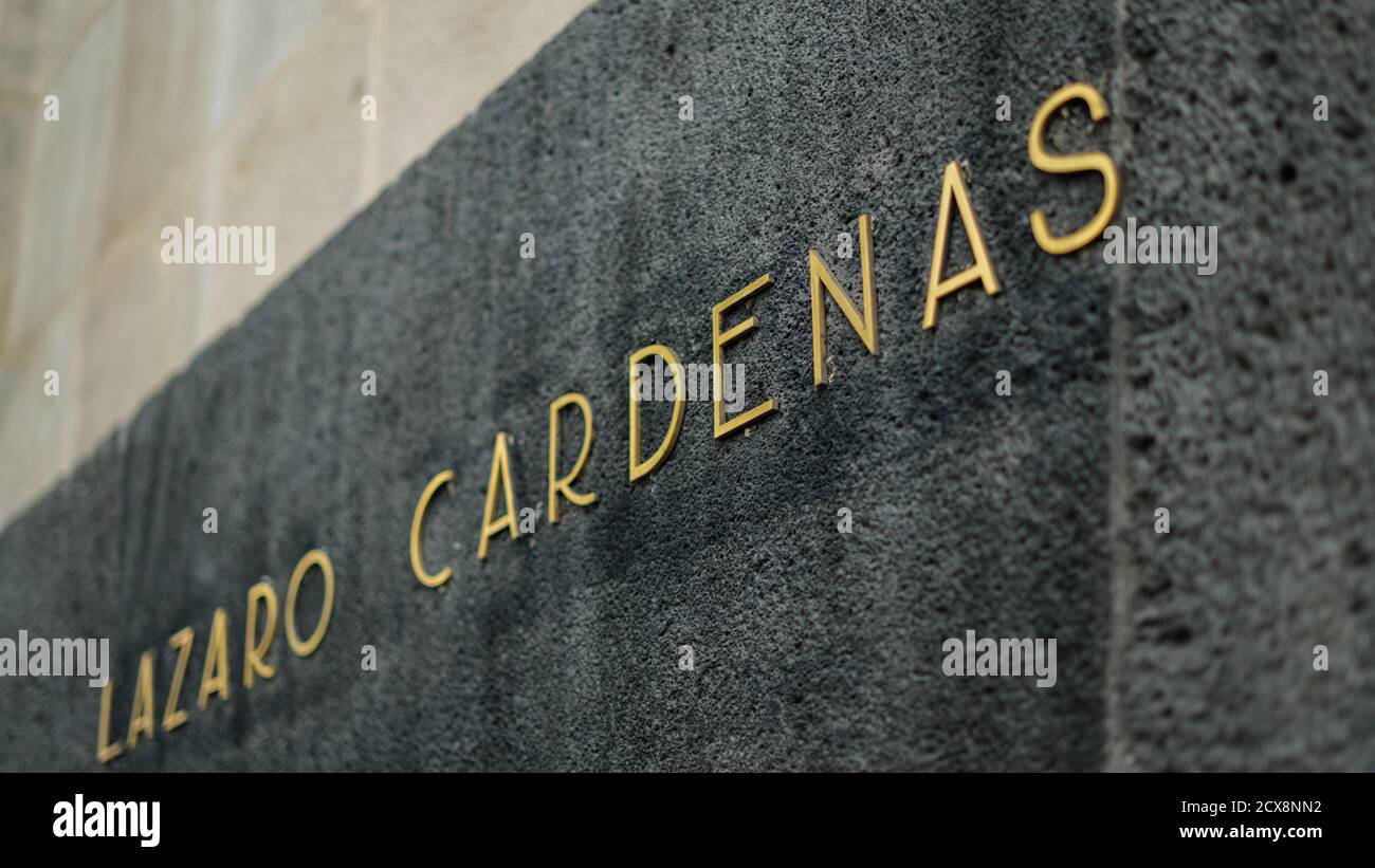 Former President Lazaro Cardenas Name Over His Crypt Entrance Stock ...