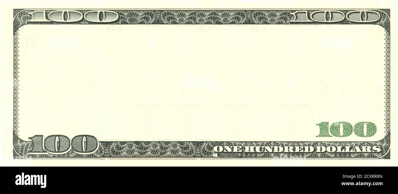Blank 100 dollar bill banknote isolated with clipping path Stock Photo ...