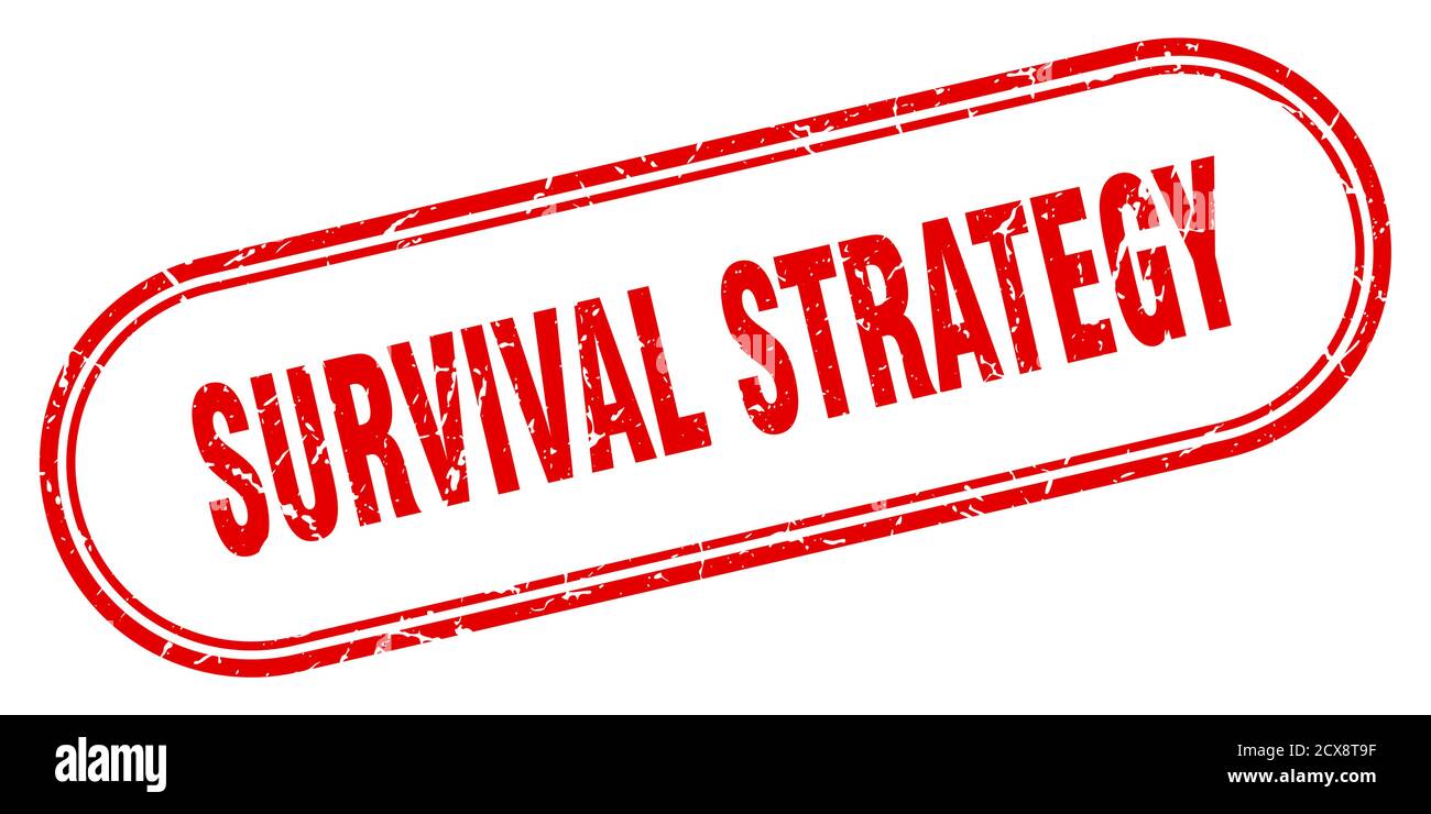 survival strategy stamp. rounded grunge sign on white background Stock ...