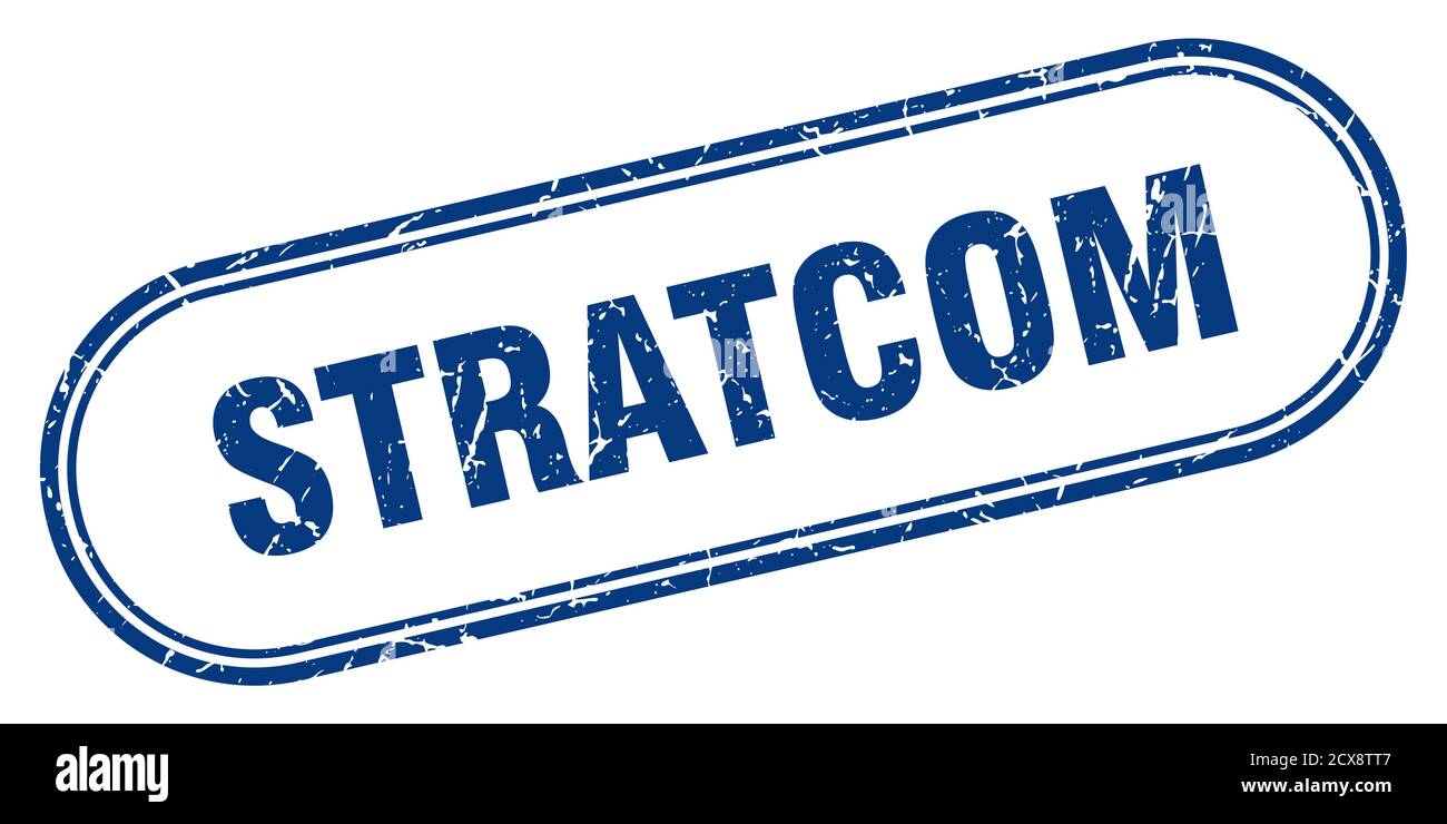 stratcom stamp. rounded grunge sign on white background Stock Vector ...