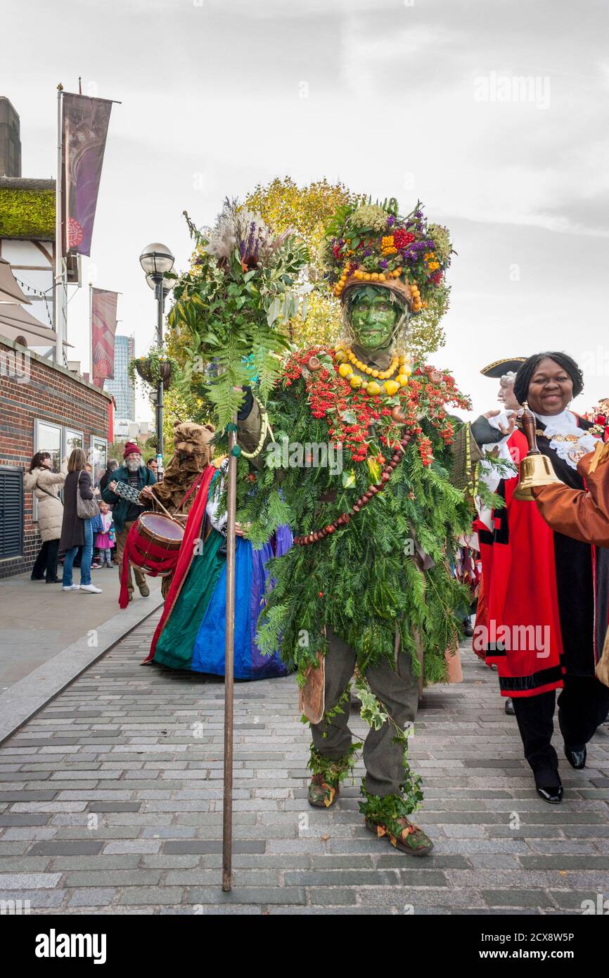 October Plenty autumnal procession, led by Berry Man with the Mayor of ...