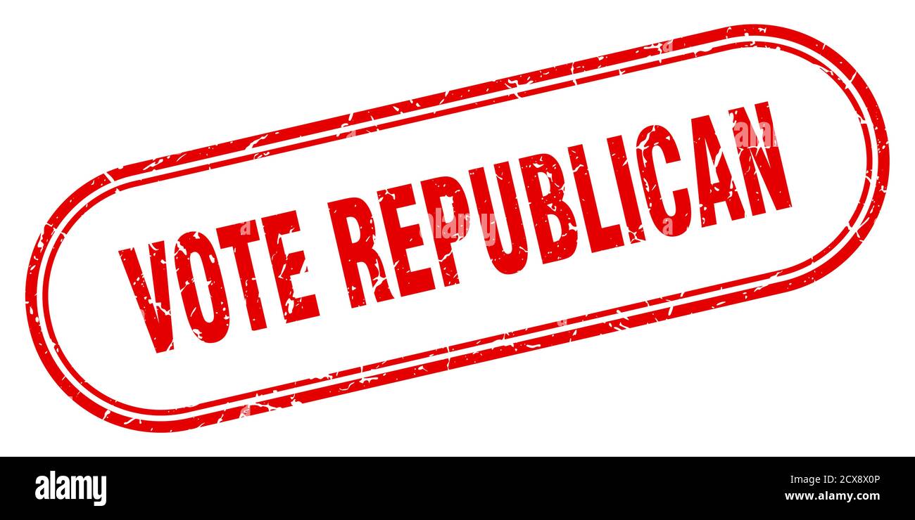 vote republican stamp. rounded grunge sign on white background Stock ...