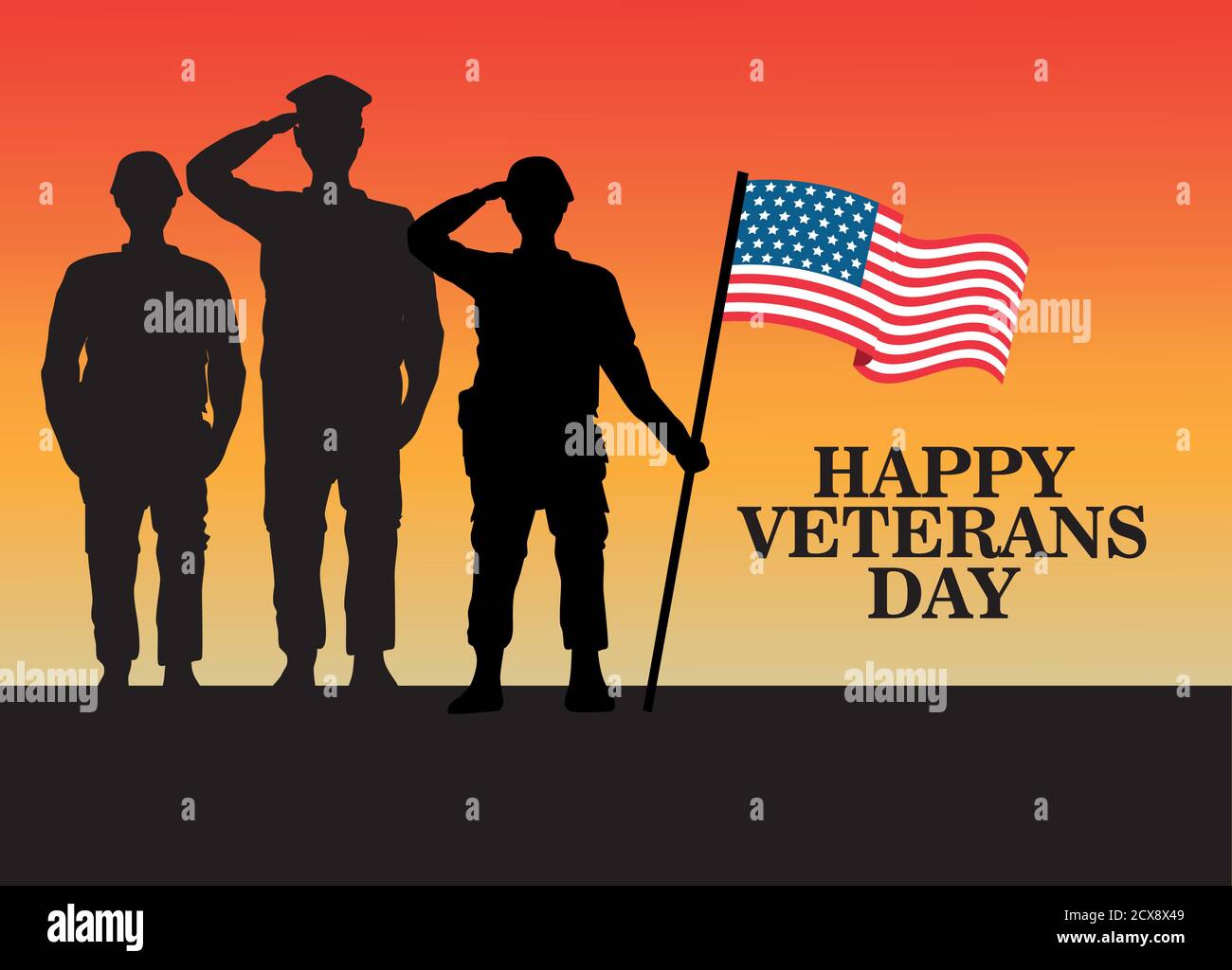 happy veterans day celebration with military officer and soldiers ...