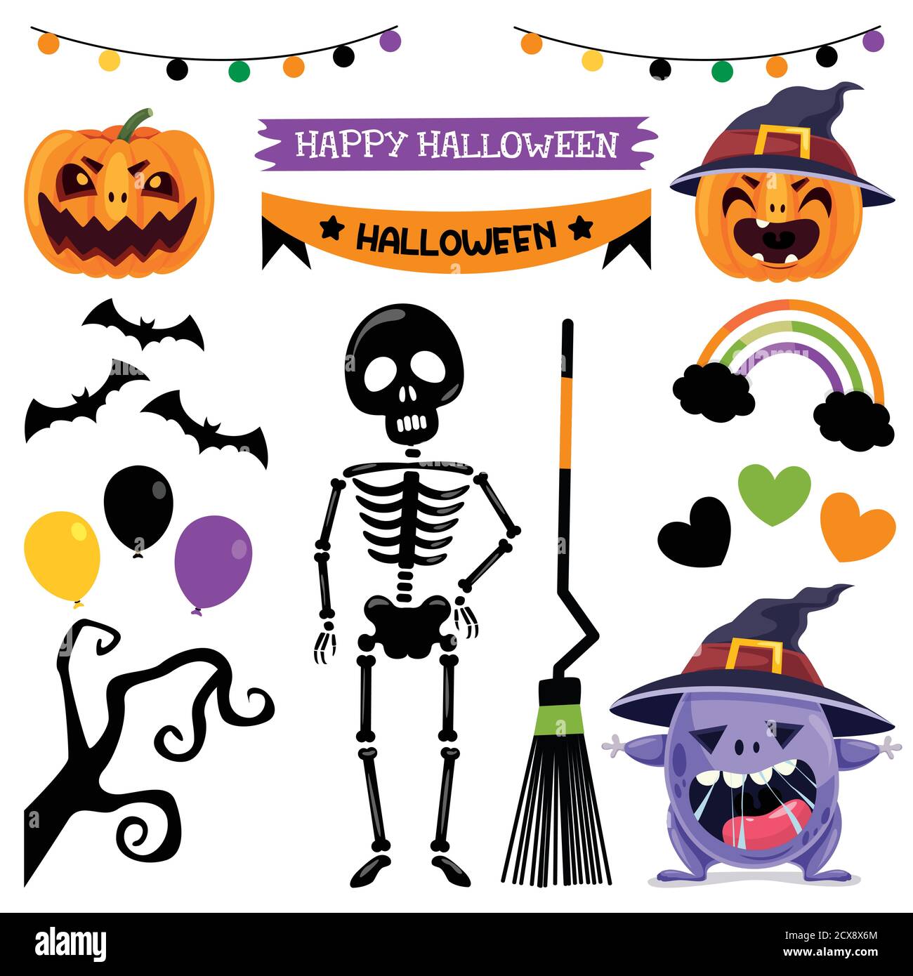 Set frankenstein halloween cartoon Cut Out Stock Images & Pictures - Alamy