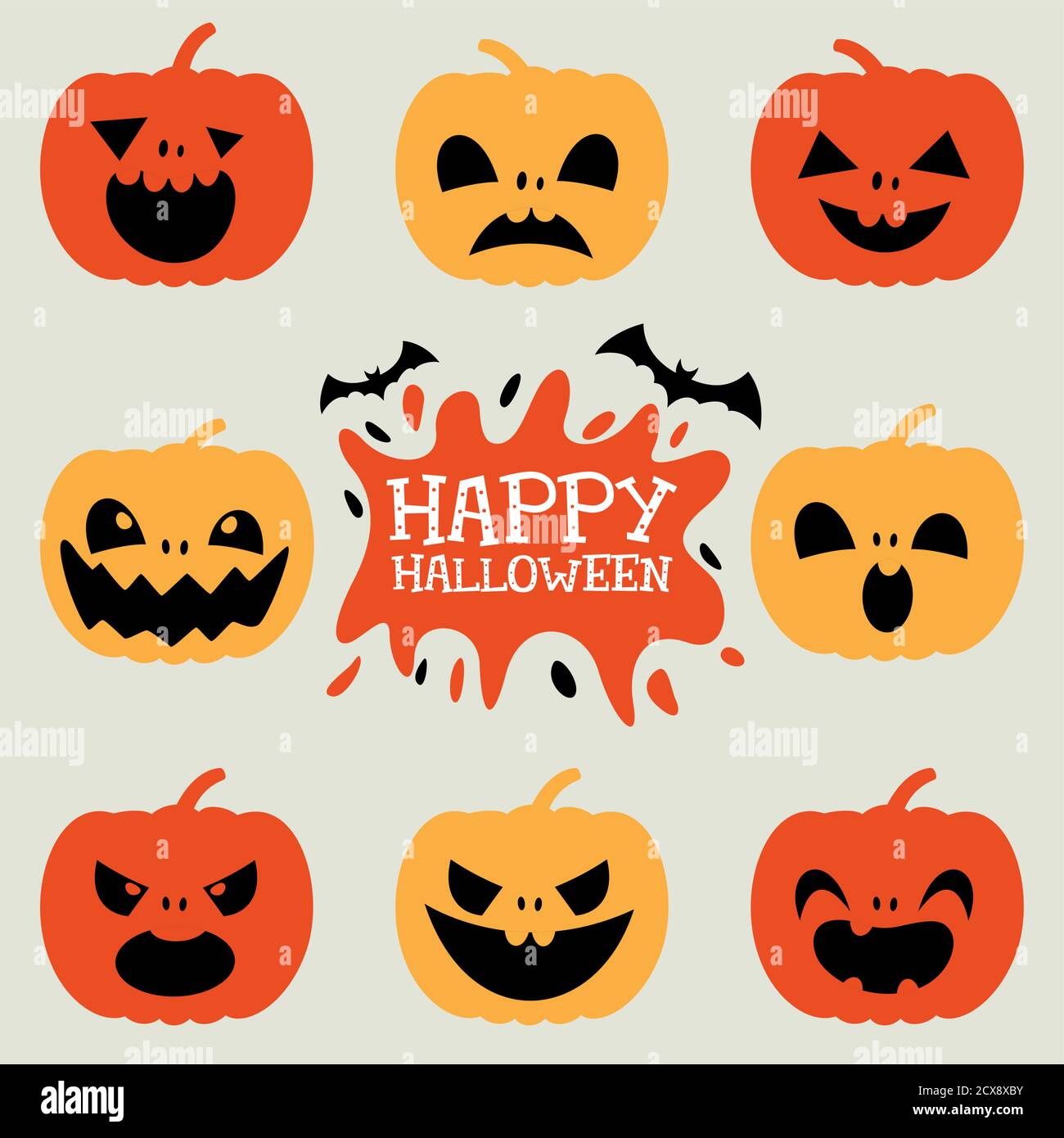 Halloween Design With Cartoon Character Stock Vector Image & Art - Alamy