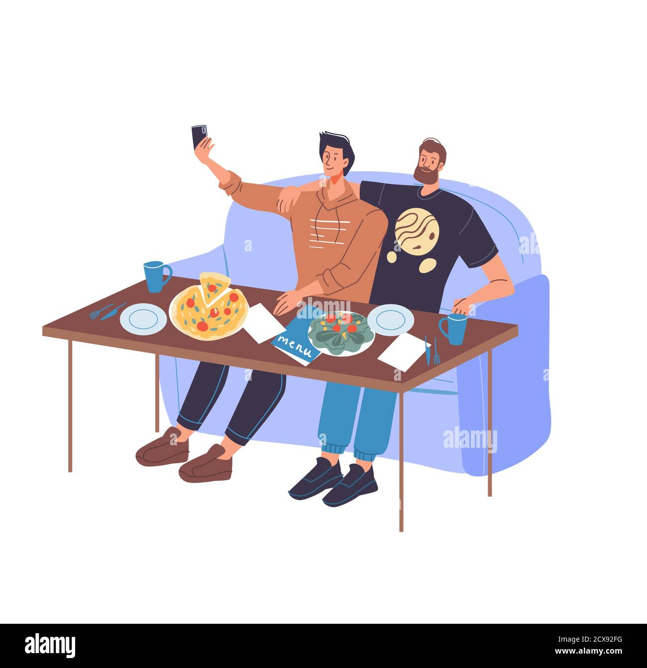 Happy student on phone Stock Vector Images - Alamy