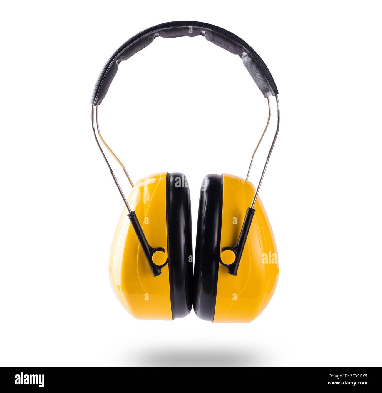 Yellow working protective headphones Ear muffs prevent loud noise from ...